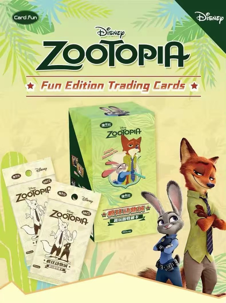DISNEY - CARD FUN BOX - Zootopia Boite 5 Boosters 4 Cartes | CRAGO WORLD